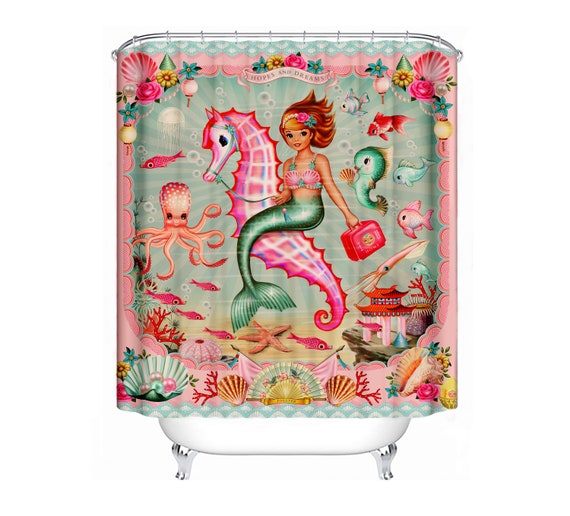 Vintage Mermaid Shower Curtain