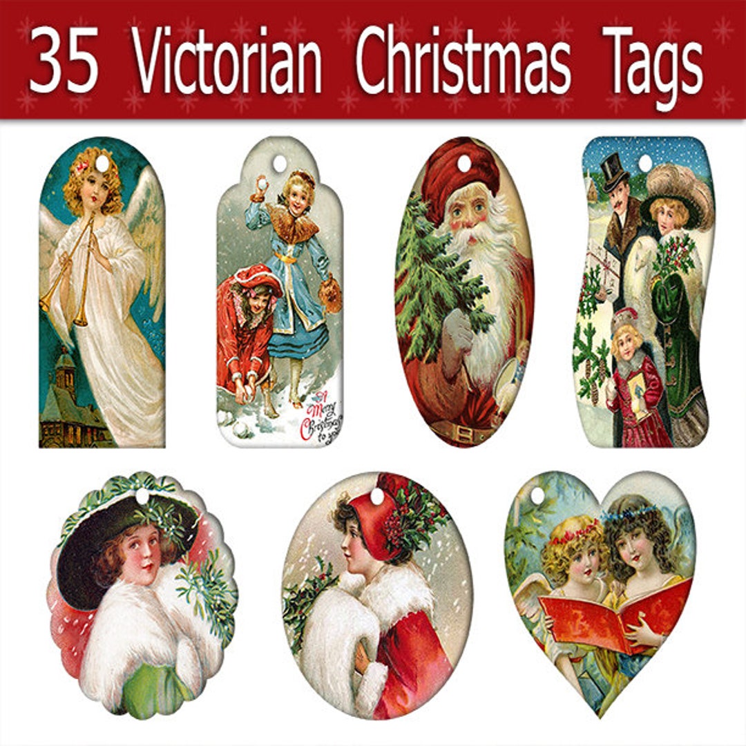 35 Victorian Christmas Gift Tags/vintage Retro Antique/printable ...