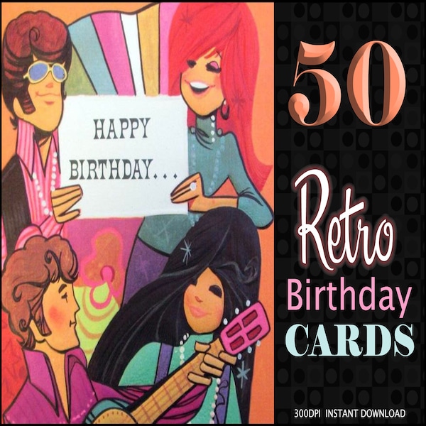 Hippie Birthday Card - Etsy