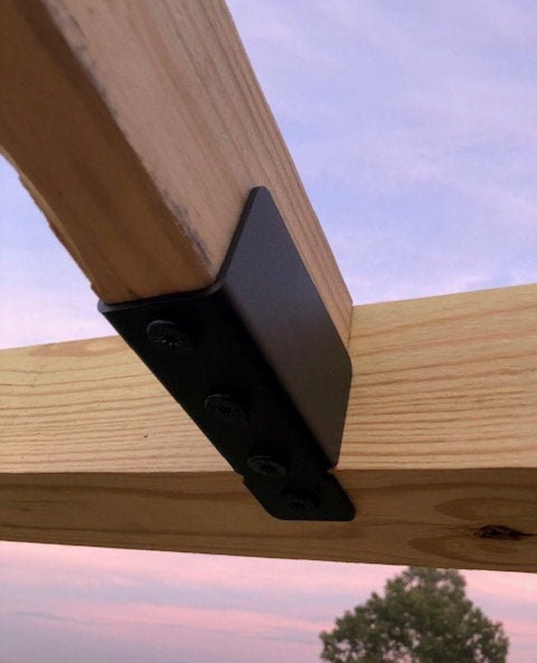 Metal 2x4 Upper Mount Bracket, Black, Pergola - Etsy