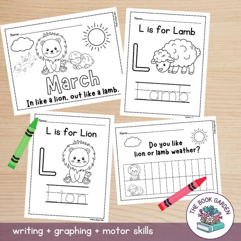 March Activity Packet: Lion & Lamb Spring Writing Crafts - Etsy