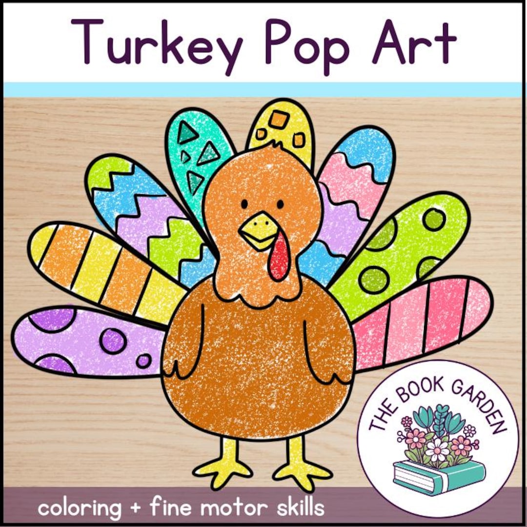Turkey Art Project: Thanksgiving Pop Art Craft for Kids (PDF) - Etsy
