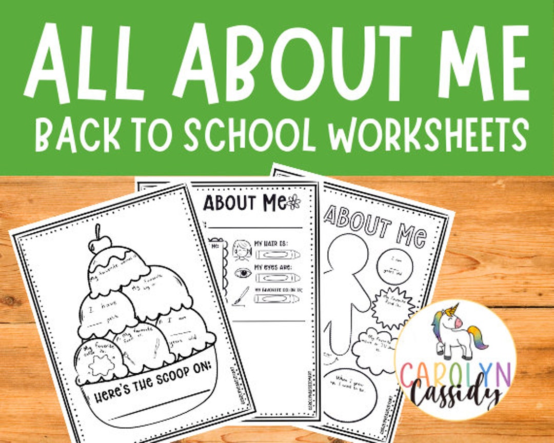 All About Me, Back to School Worksheets, Back to School Activity, Back ...