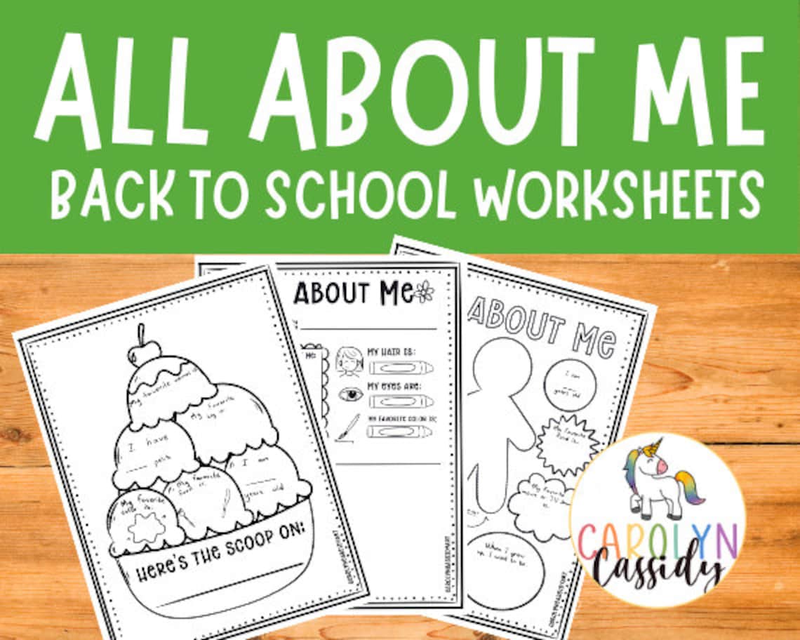 All About Me, Back to School Worksheets, Back to School Activity, Back ...