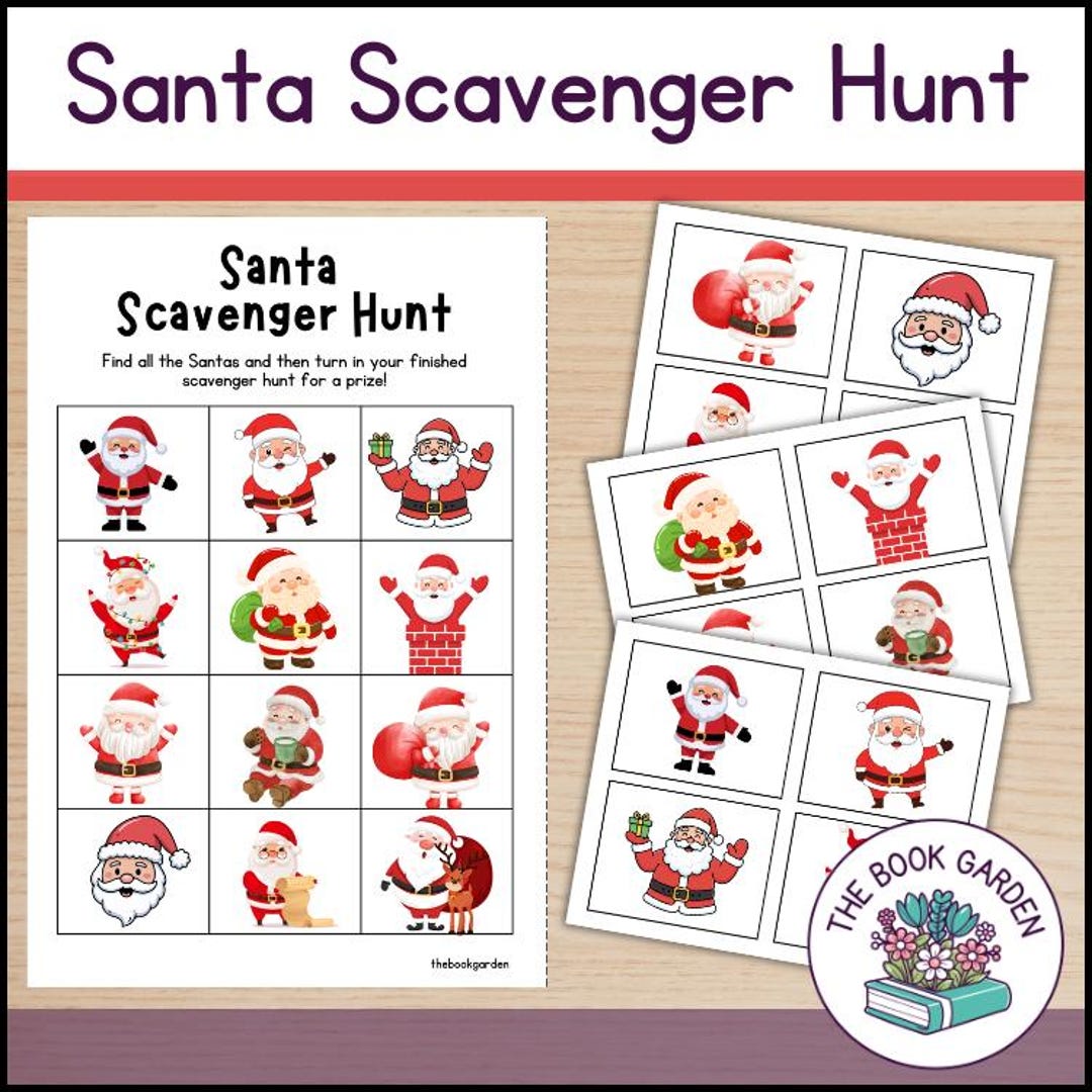 Santa Scavenger Hunt: Christmas Printable Game and Activity for Kids - Etsy