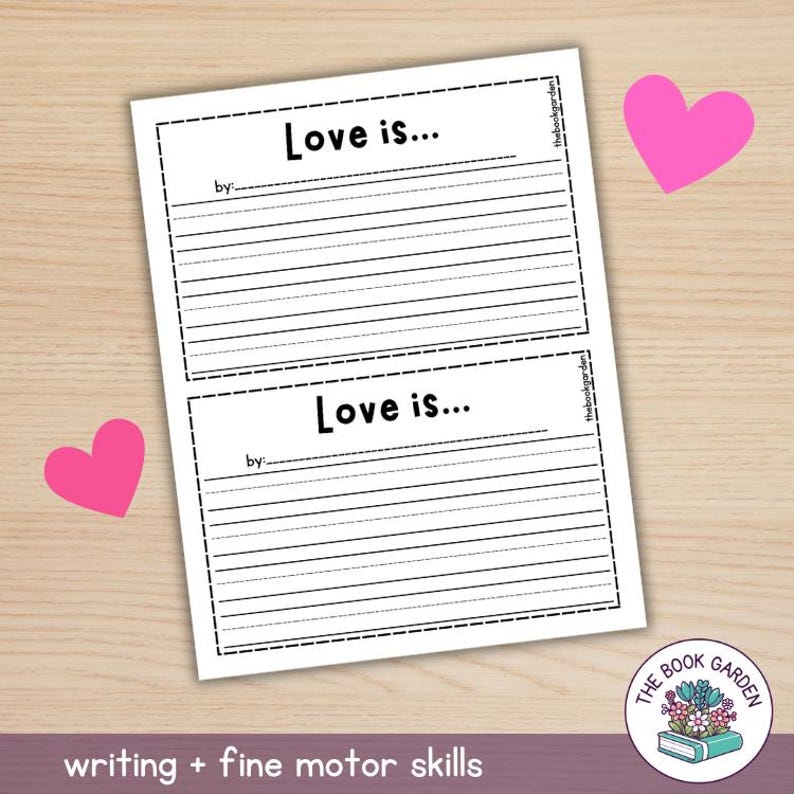 Love Is... Valentines Writing Craft: Kids Activity (PDF) - Etsy
