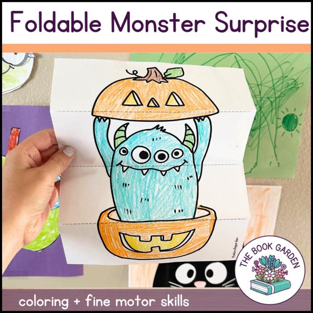 Foldable Pumpkin Surprise Craft: Kids Color & Fold Template (PDF File ...