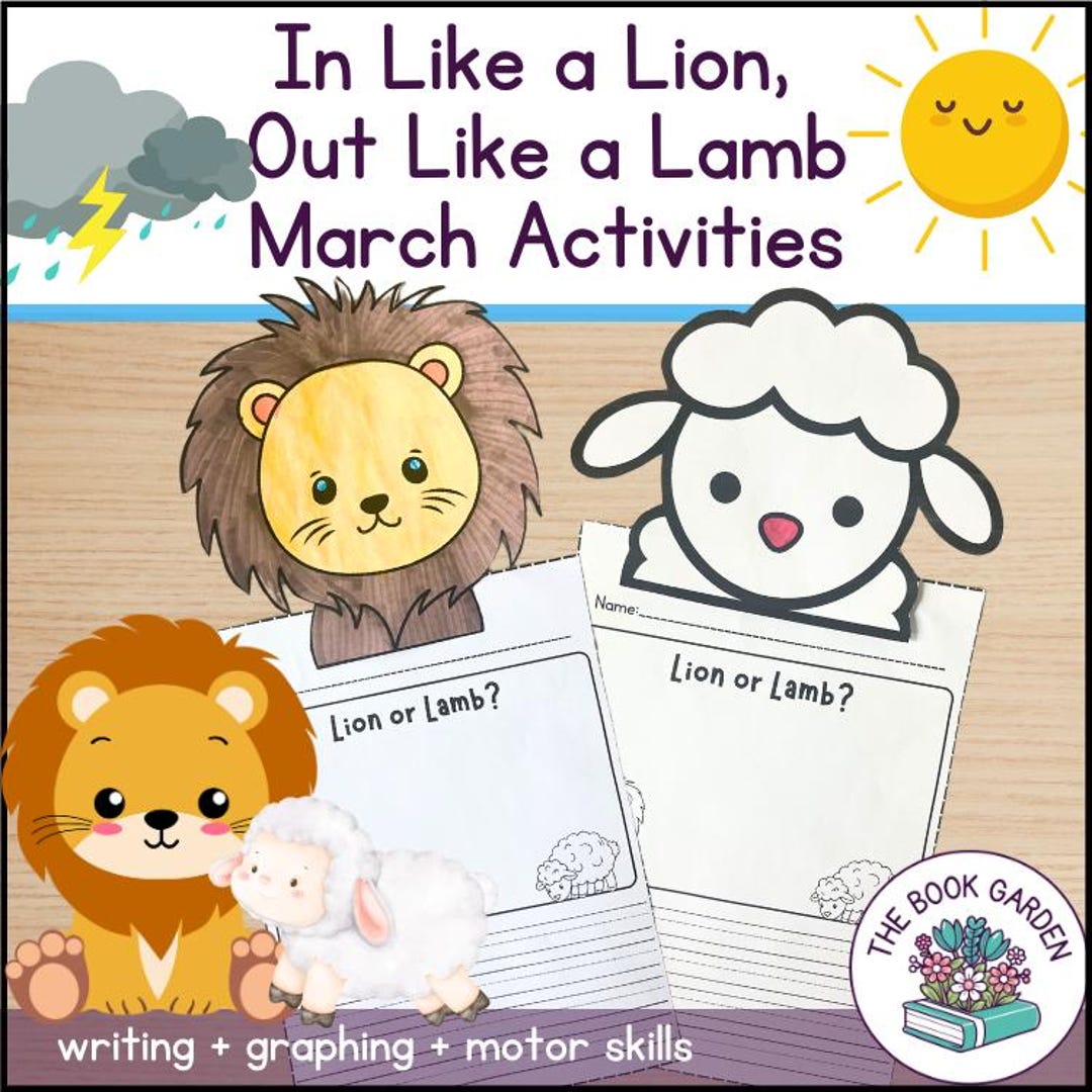 March Activity Packet: Lion & Lamb Spring Writing Crafts - Etsy
