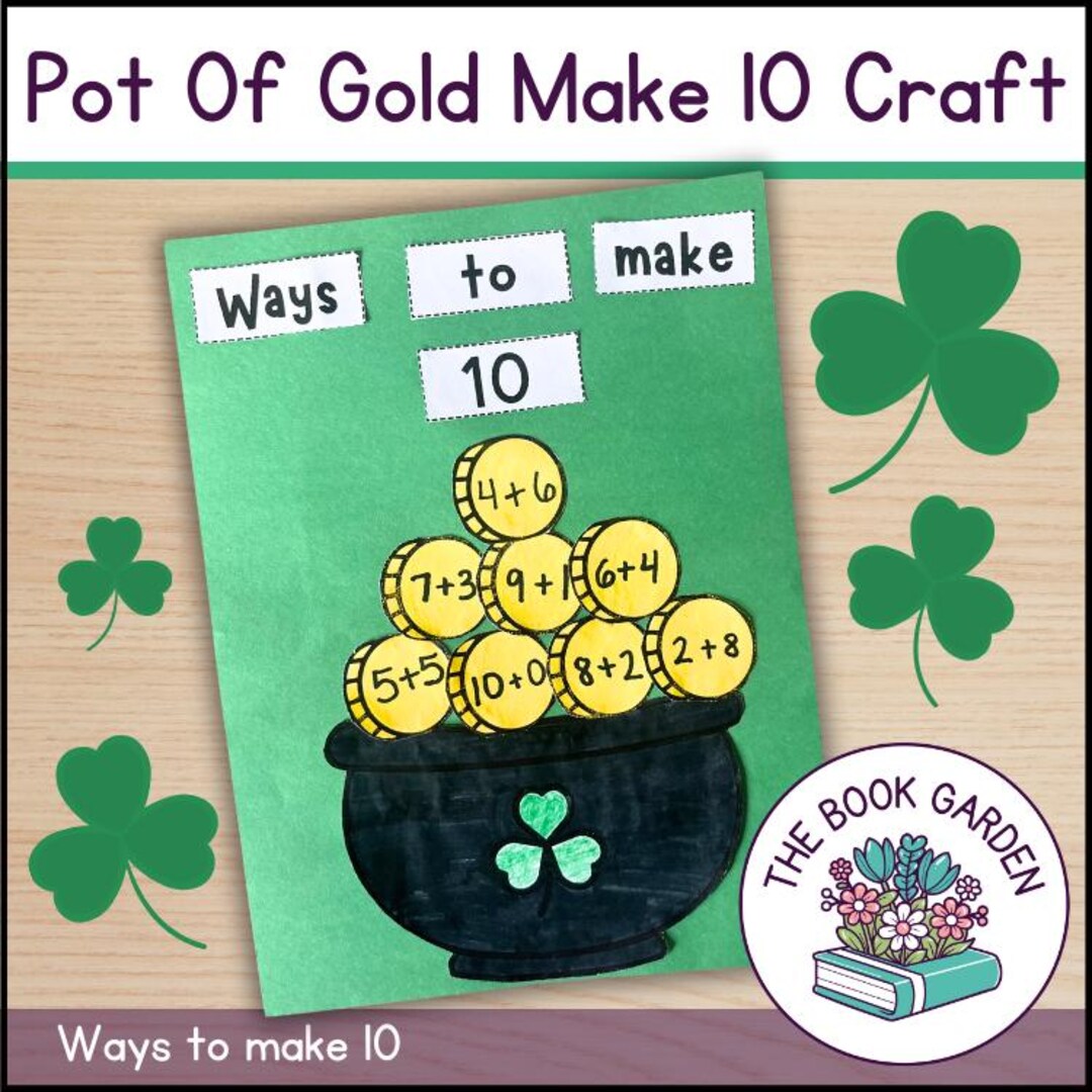 Pot of Gold Make 10 Craft, St. Patrick's Day Craft, March Craft, Crafts ...