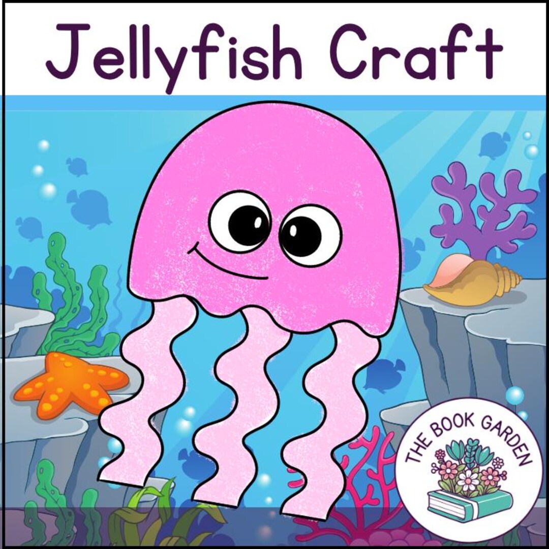 Jellyfish Craft: Kids Color, Cut & Glue Template (PDF File) - Etsy