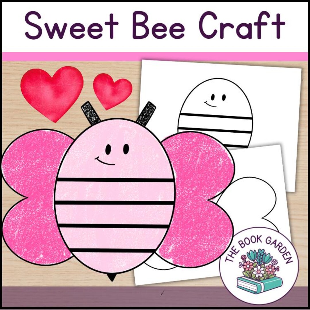 Sweet Bee Craft: Valentine's Day Printable Art Activity for Kids - Etsy ...