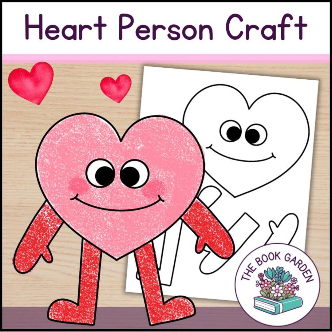 Heart Person Craft: Printable Art Activity for Kids (PDF) - Etsy