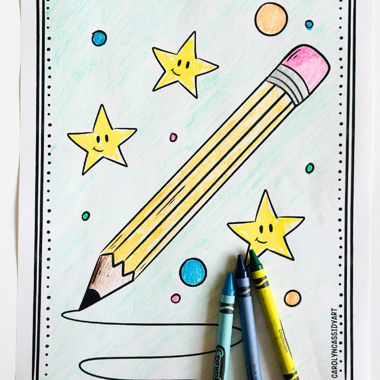 Pencil Coloring Pages, Back to School, Back to School Activity, Back to ...