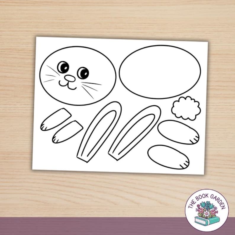 Hopping Bunny Craft: Kids Color, Cut & Glue Template (PDF File) - Etsy