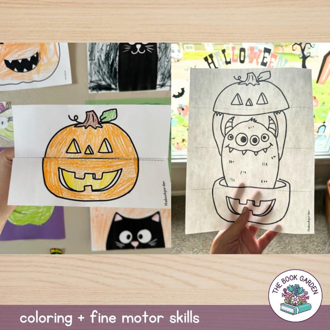 Foldable Pumpkin Surprise Craft: Kids Color & Fold Template (PDF File ...