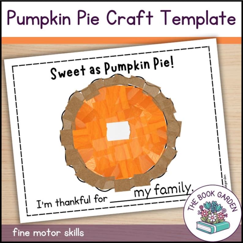 Pumpkin Pie Craft Template: Fall Printable Art Activity for Kids - Etsy