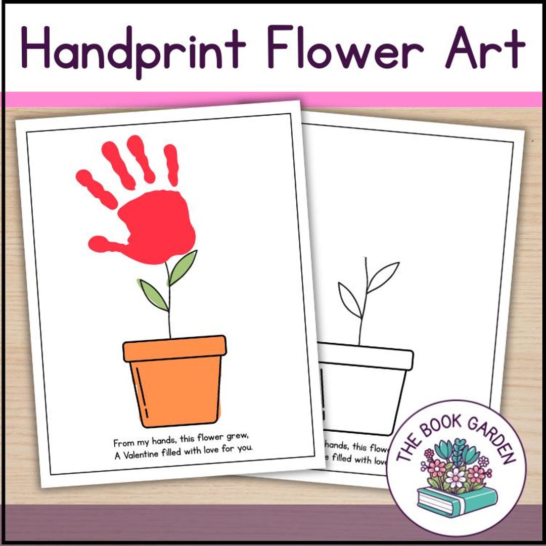 Handprint Flower Art: Printable Art Activity for Kids (PDF) - Etsy