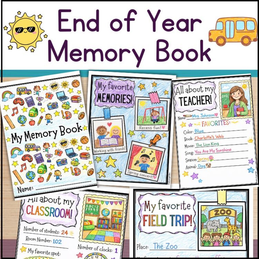 End of Year Memory Book : Spring Printable Activity for Kids - Etsy