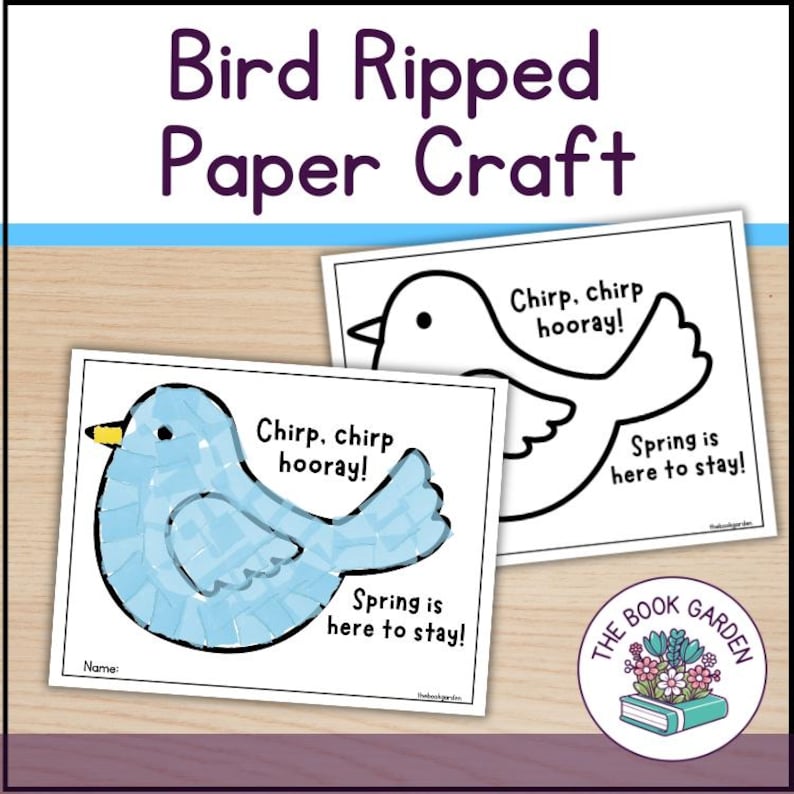 Bird Ripped Paper Craft: Spring Printable Art Activity for Kids - Etsy