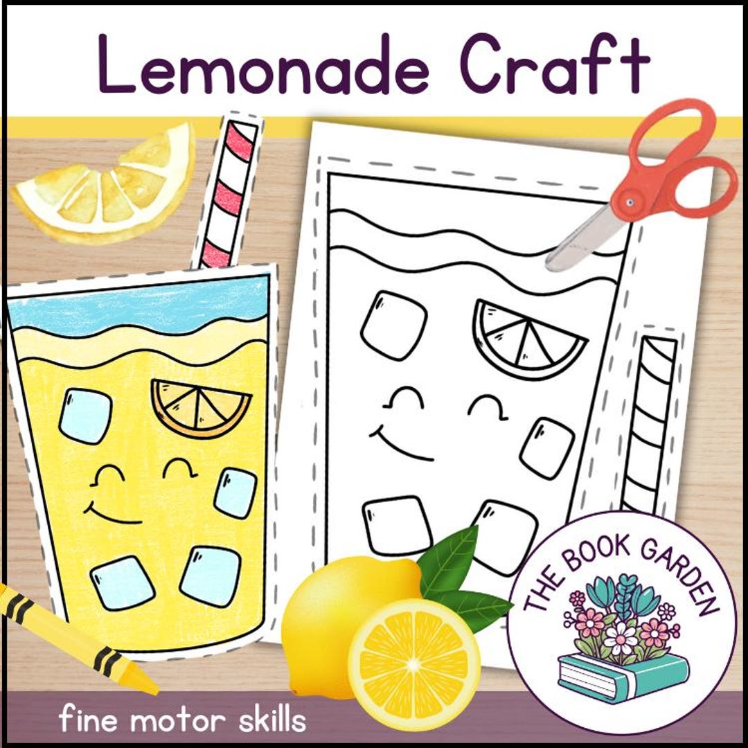 Lemonade Summer Craft: Printable One Page Kids Activity (PDF) - Etsy