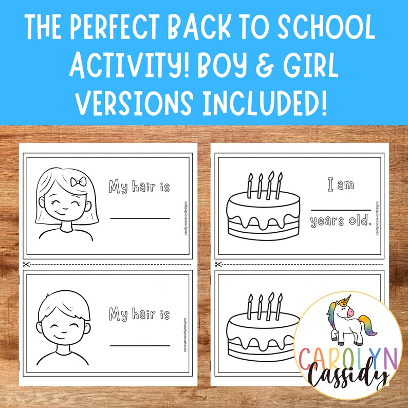 All About Me Booklet, Back to School, Back to School Activity, Back to ...