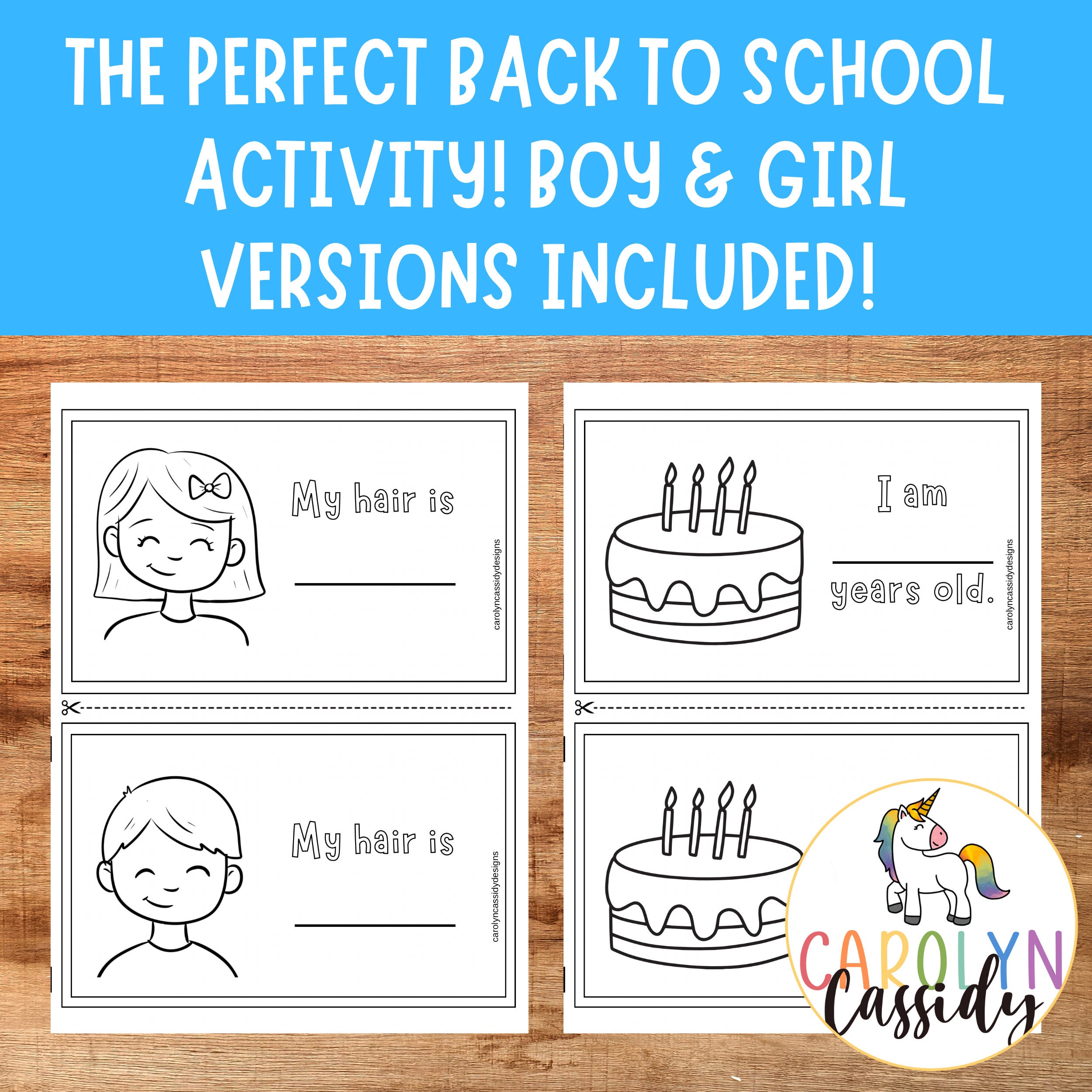 All About Me Booklet, Back to School, Back to School Activity, Back to ...