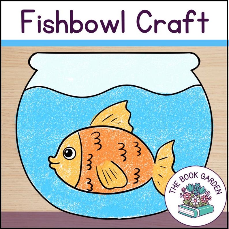 Fishbowl Craft: Kids Color, Cut & Glue Template (PDF File) - Etsy