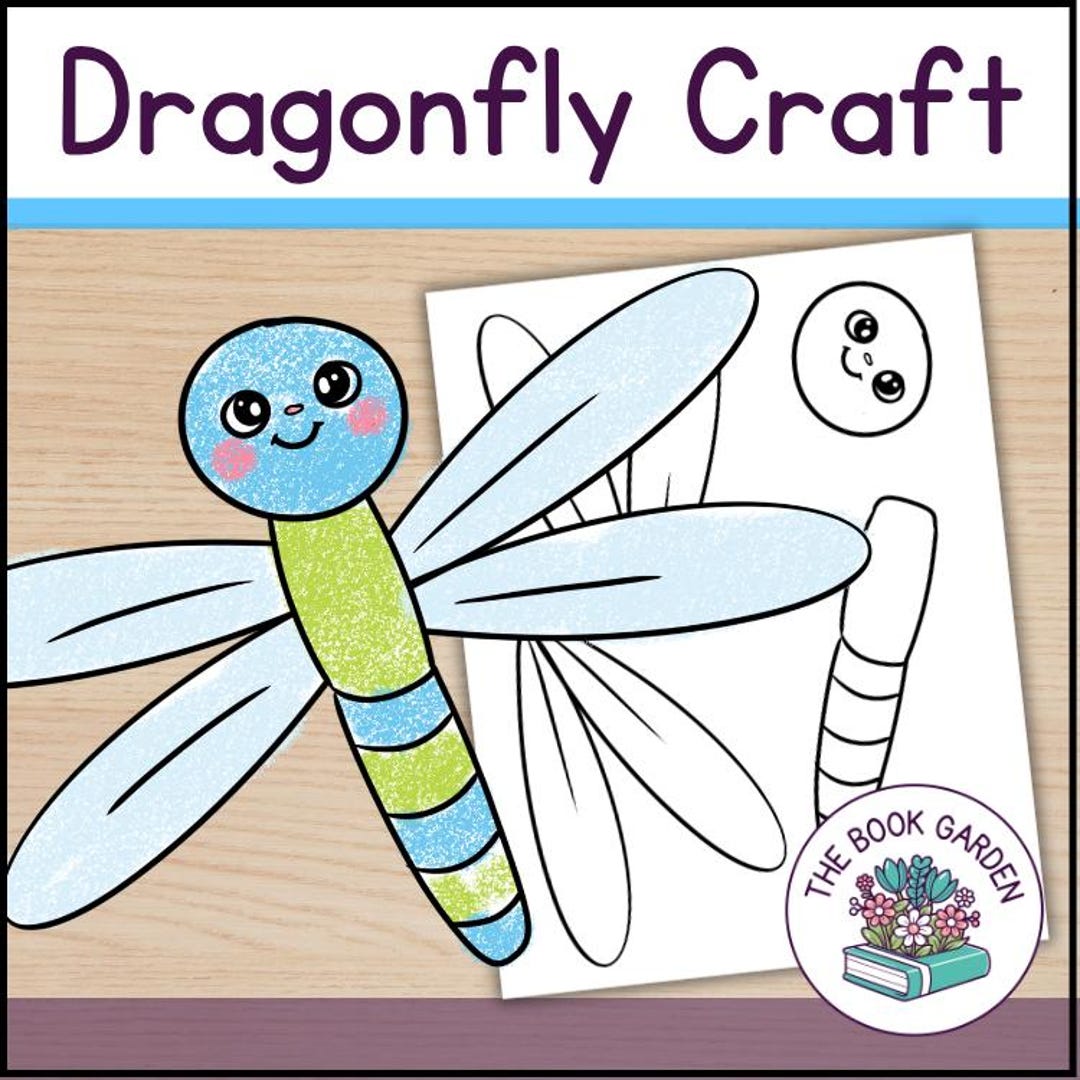 Dragonfly Craft: Printable Art Activity for Kids (PDF) - Etsy
