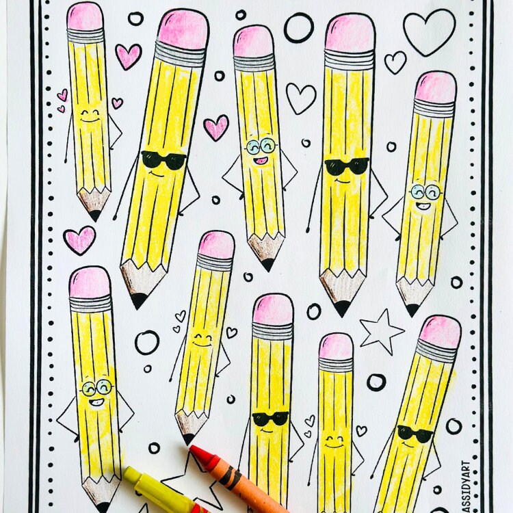 Pencil Coloring Pages, Back to School, Back to School Activity, Back to ...