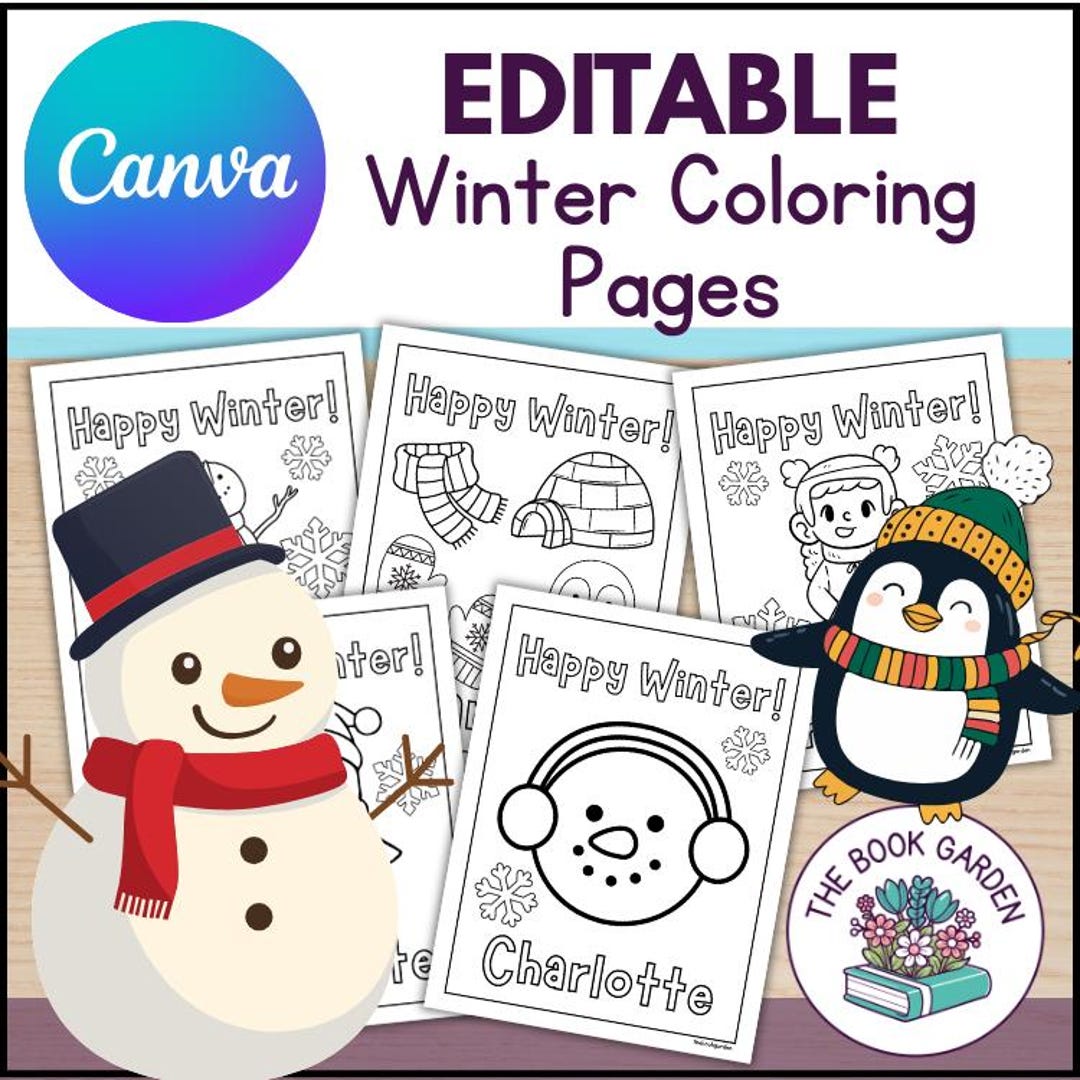 Editable Winter Coloring Pages: Printable Winter Activities for Kids ...