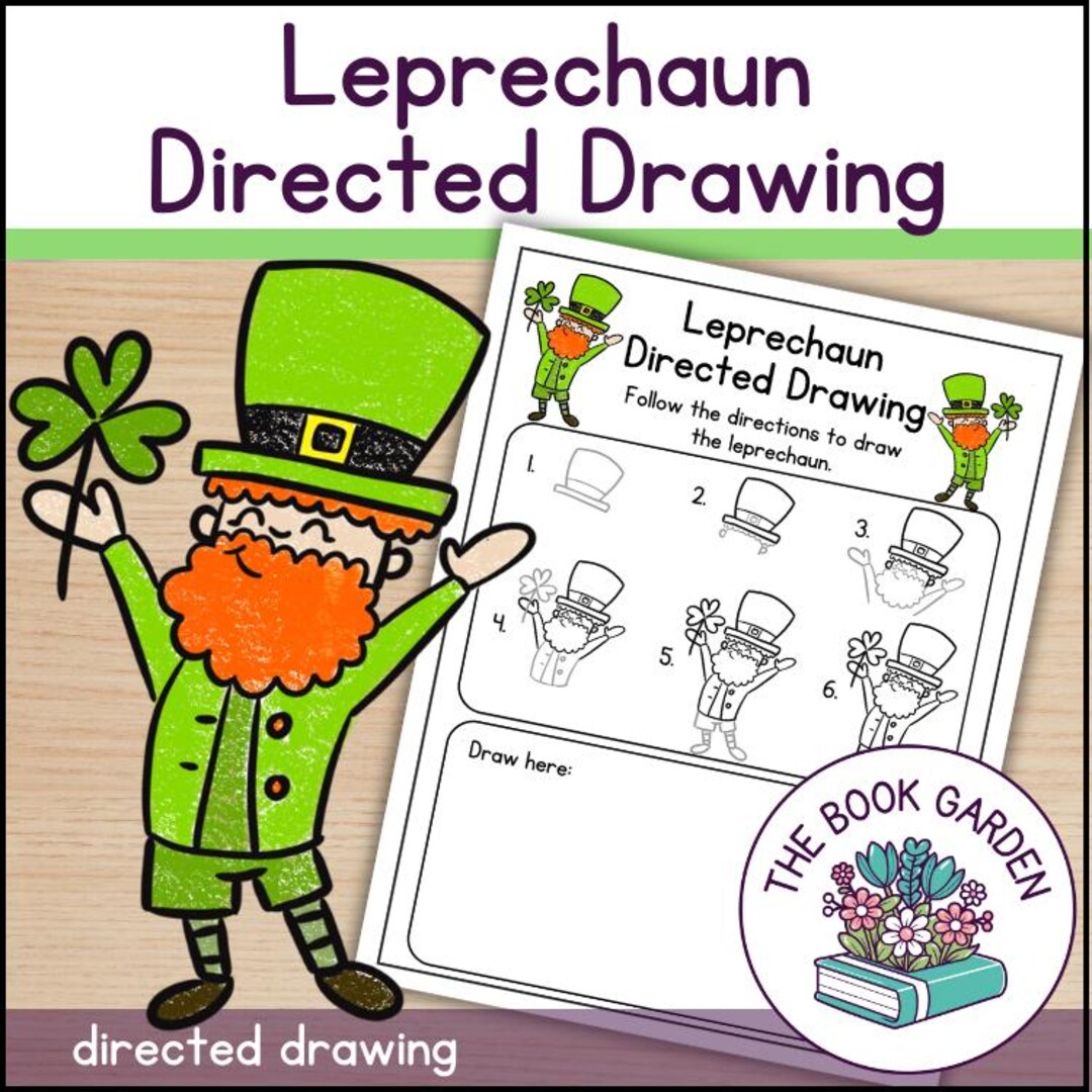 Leprechaun Directed Drawing, St. Patrick's Day Activities, St. Patrick ...