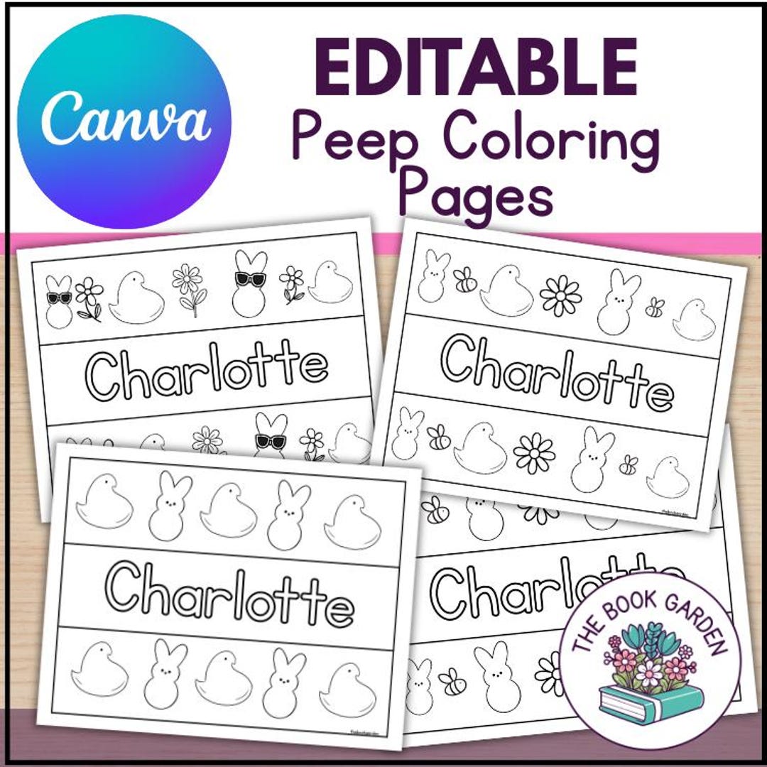 Editable Peep Coloring Pages: Printable Easter Activities for Kids (PDF ...
