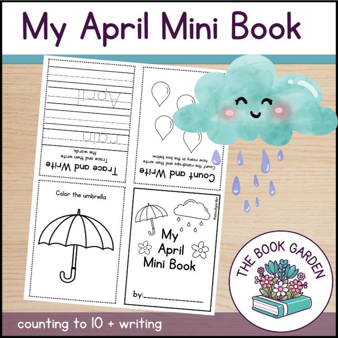 My April Mini Book, Spring Activities, Spring Math Worksheets Math ...