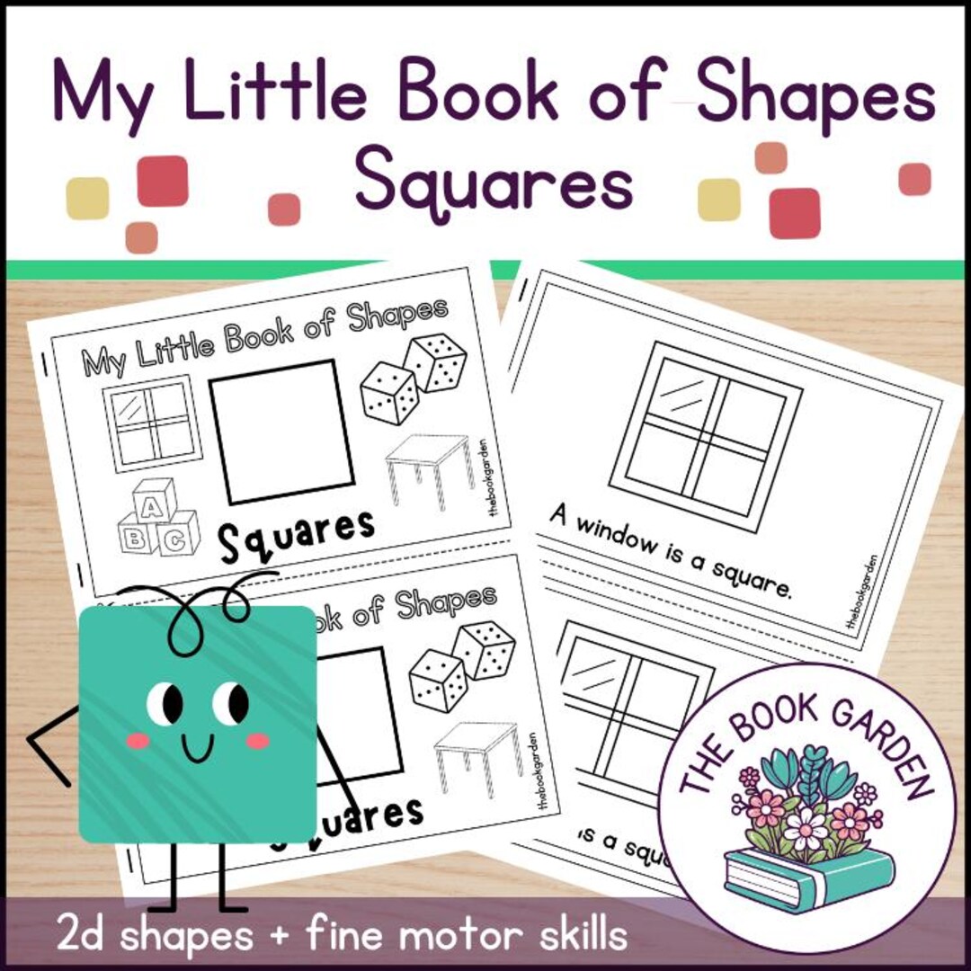 Square Book, Learning Shapes, 2D Shapes Book, 2D Shapes, Educational ...