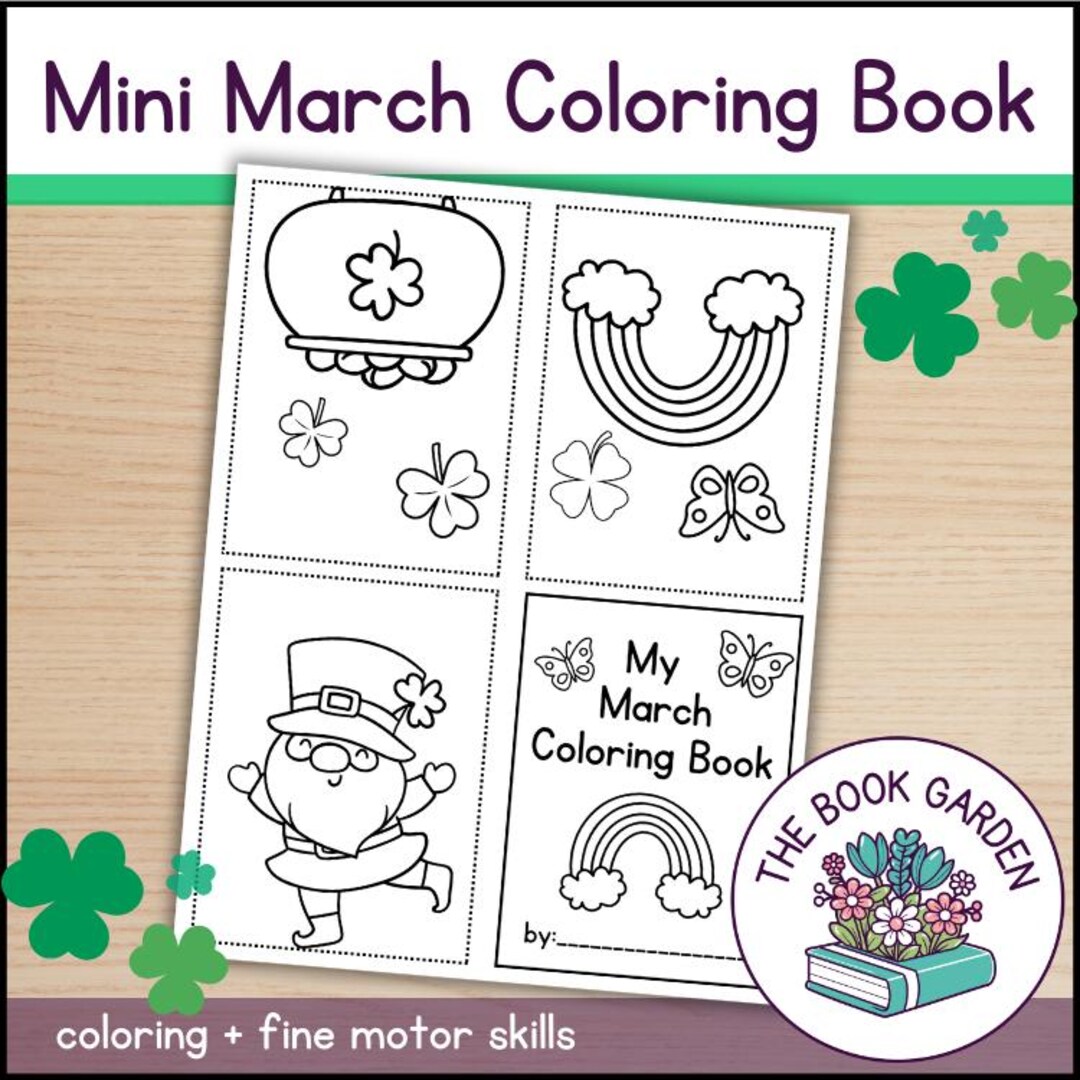March Mini Coloring Book, St. Patrick's Day Books, St. Patrick's Day ...