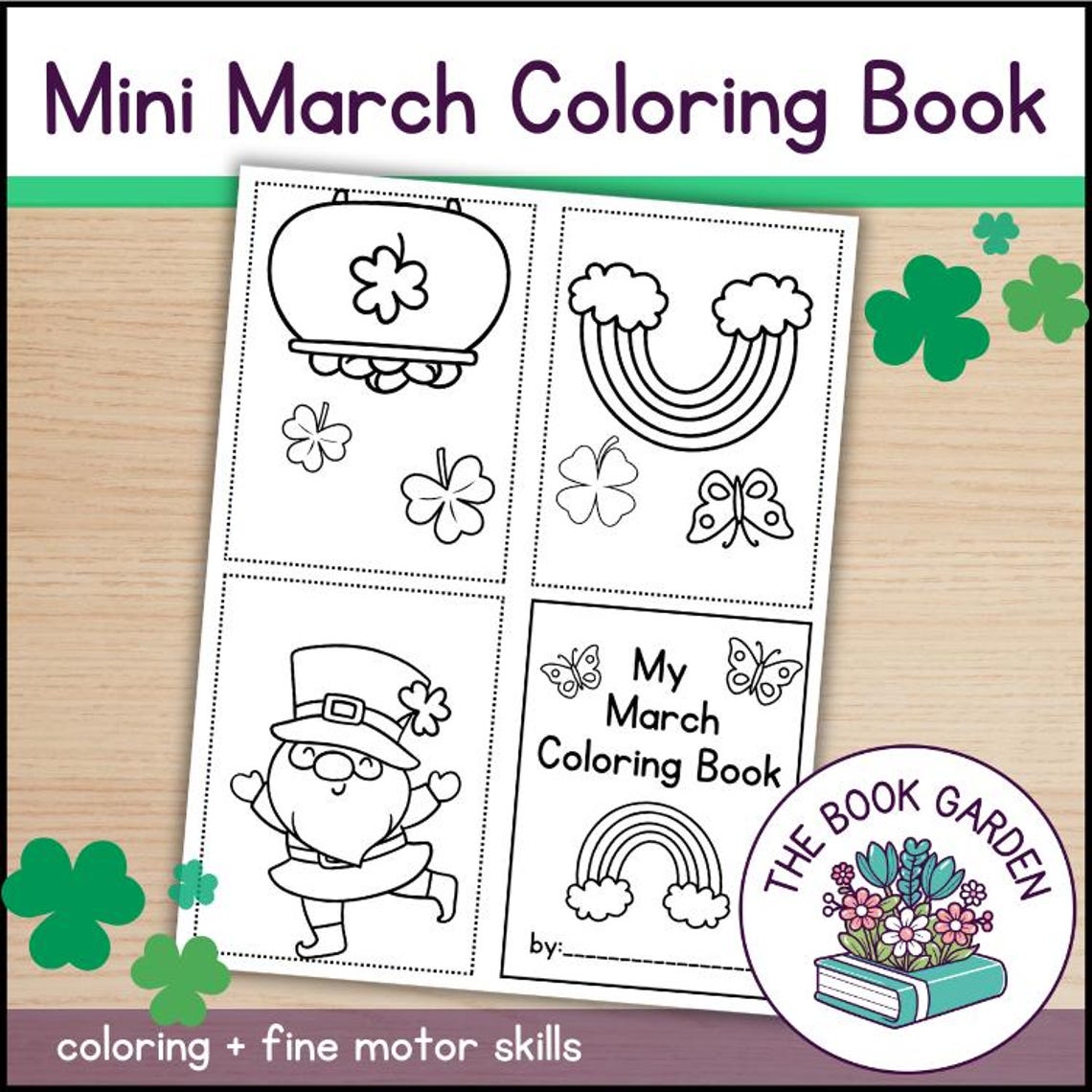 March Mini Coloring Book, St. Patrick's Day Books, St. Patrick's Day ...