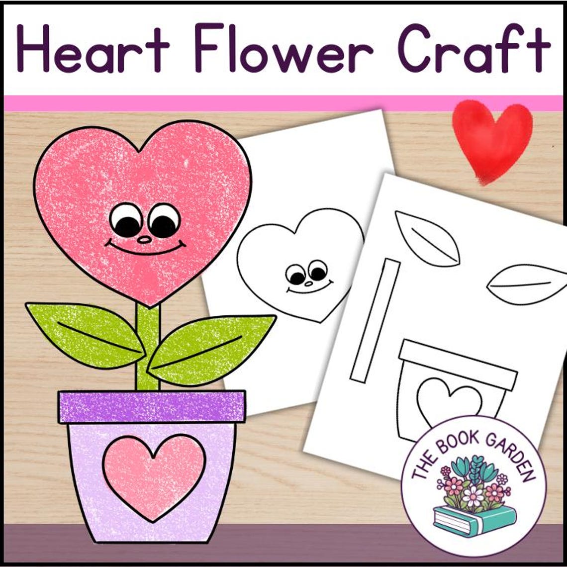 Flower Heart Craft: Valentine's Day Printable Art Activity for Kids - Etsy