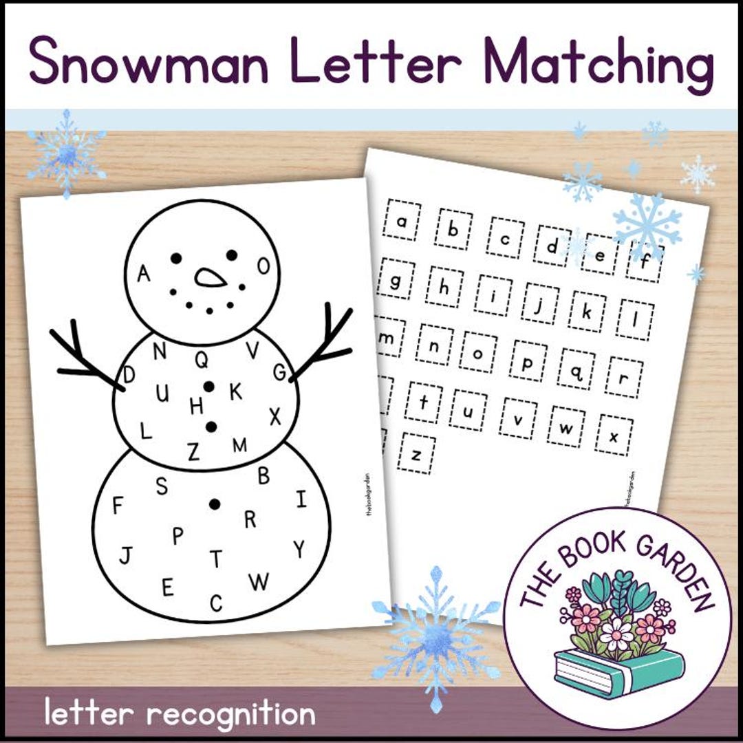 Snowman Letter Match: Winter Alphabet Activity for Kids (PDF) - Etsy