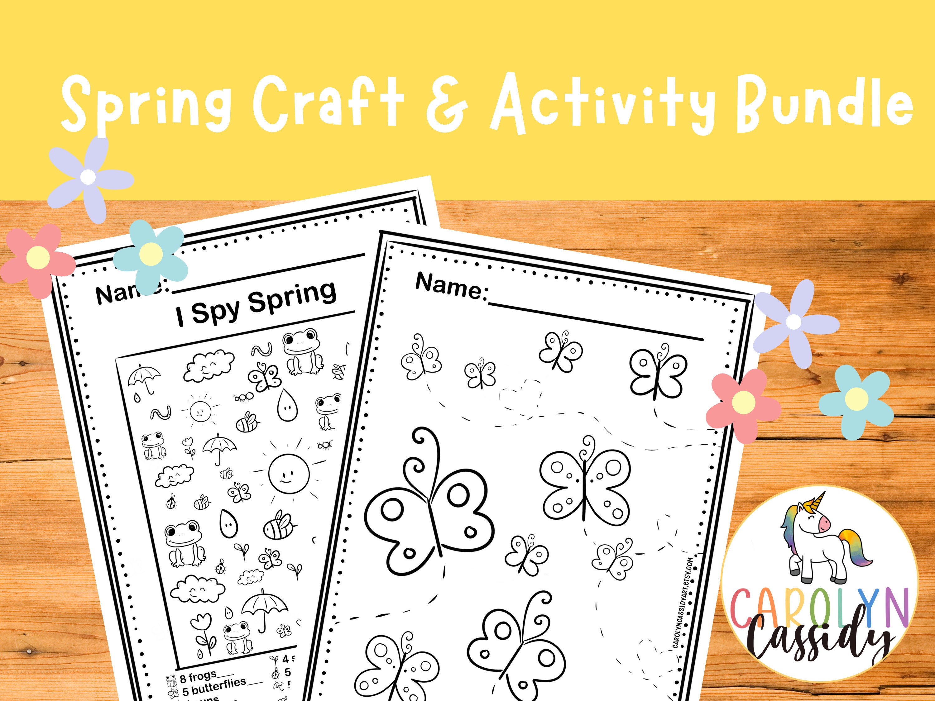 Spring Printable Activity & Craft Bundle, Printable Crafts for Kids ...