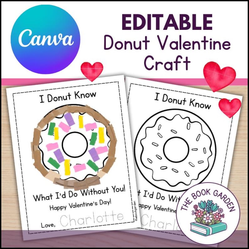 EDITABLE Name Donut Craft: Printable Valentine's Day Activity for Kids ...