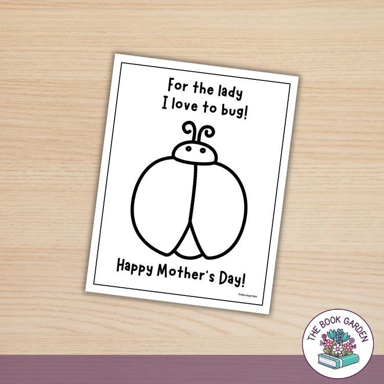 Mother's Day Ladybug Craft Template: Printable Mother's Day Art ...