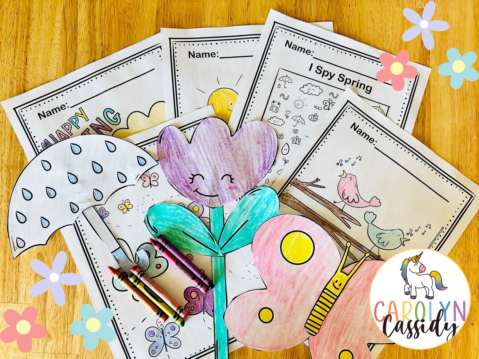 Spring Printable Activity & Craft Bundle, Printable Crafts for Kids ...