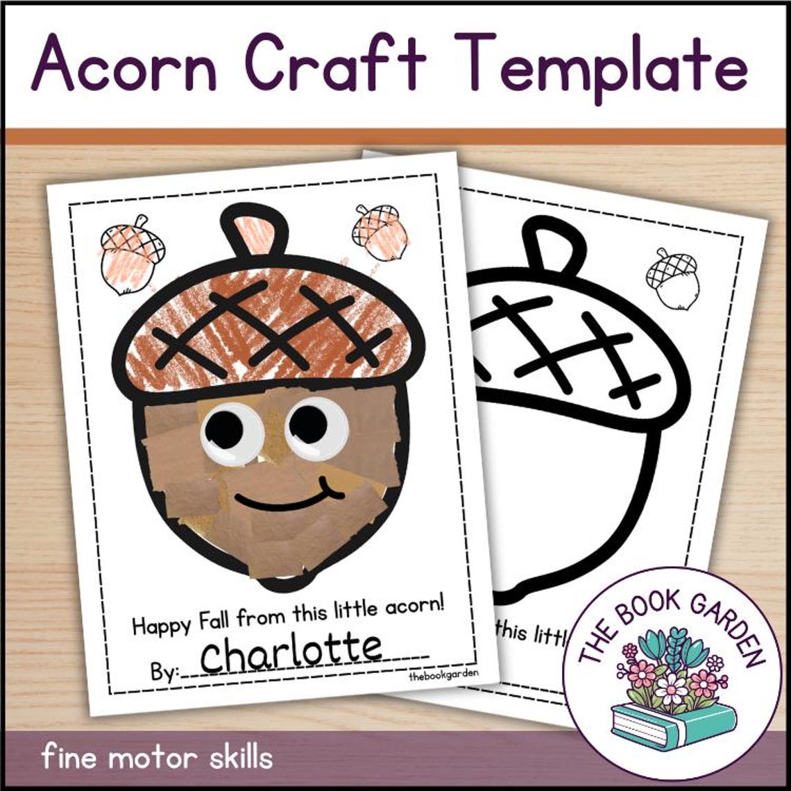 Acorn Craft Template: Fall Printable Art Activity for Kids - Etsy