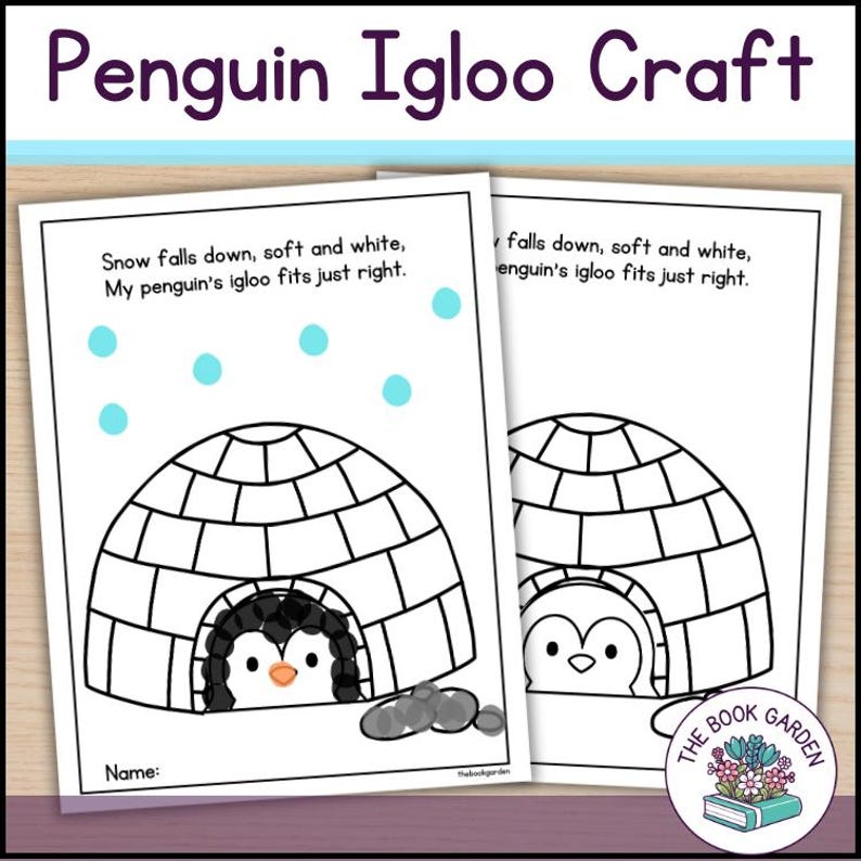 Penguin Igloo Craft Template: Printable Art Activity for Kids - Etsy