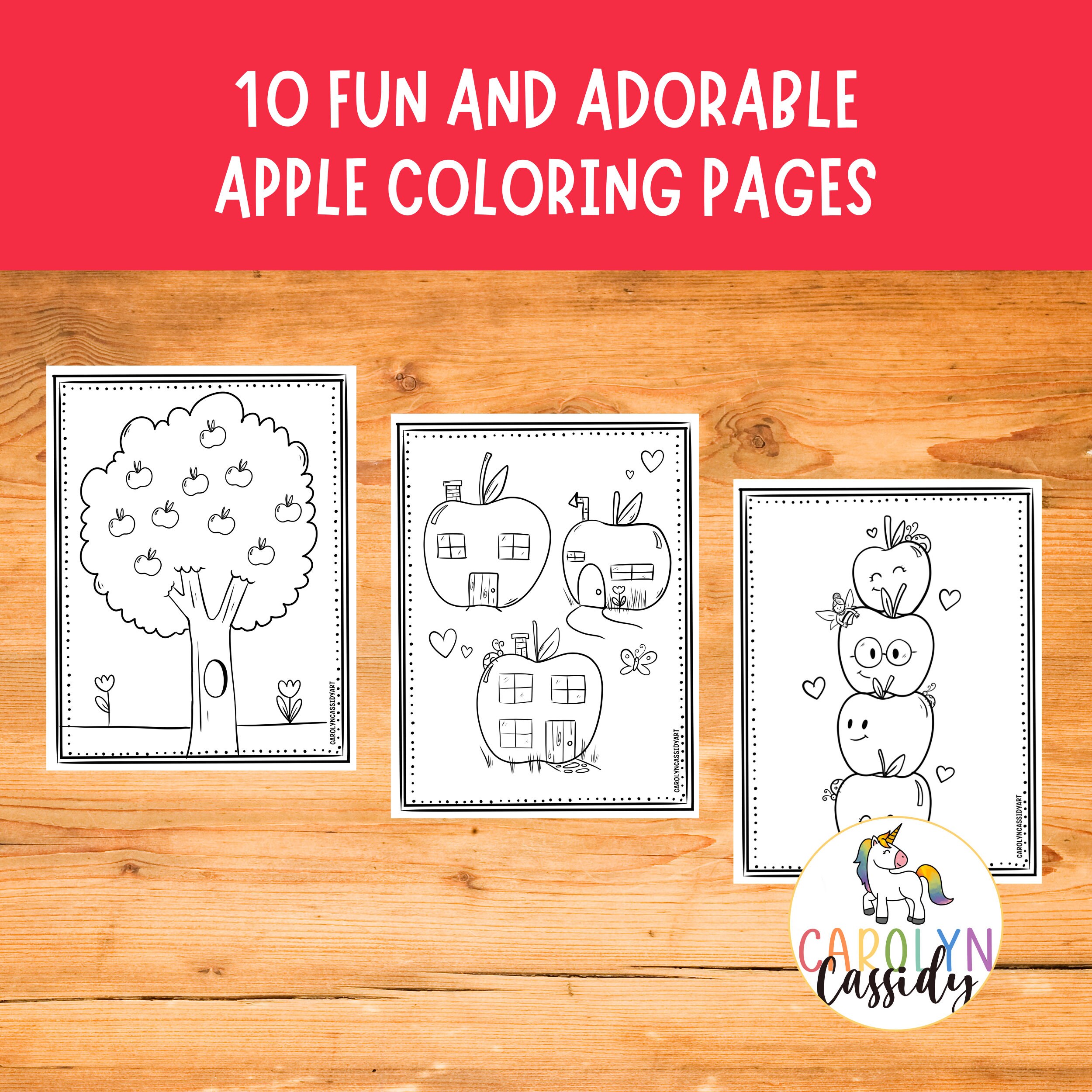 Apple Coloring Pages, Back to School, Back to School Activity, Back to ...