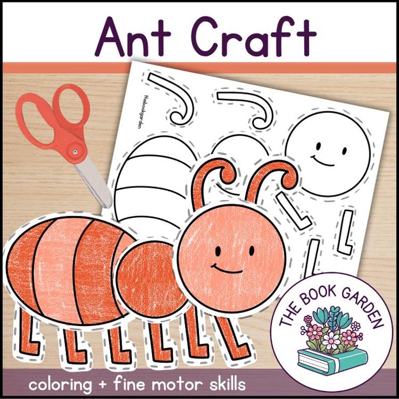 Ant Craft: Kids Color, Cut & Glue Template (PDF File) - Etsy