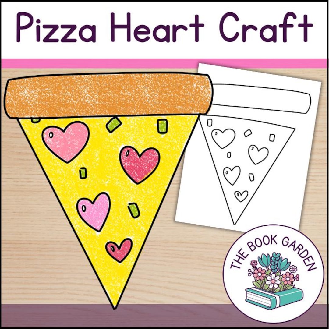 Pizza Heart Craft: Valentine's Day Printable Art Activity for Kids - Etsy
