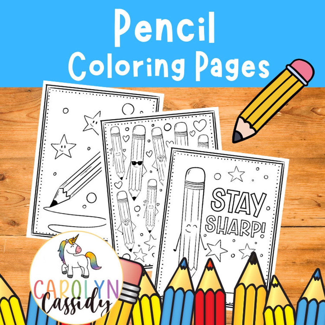 Pencil Coloring Pages, Back to School, Back to School Activity, Back to ...