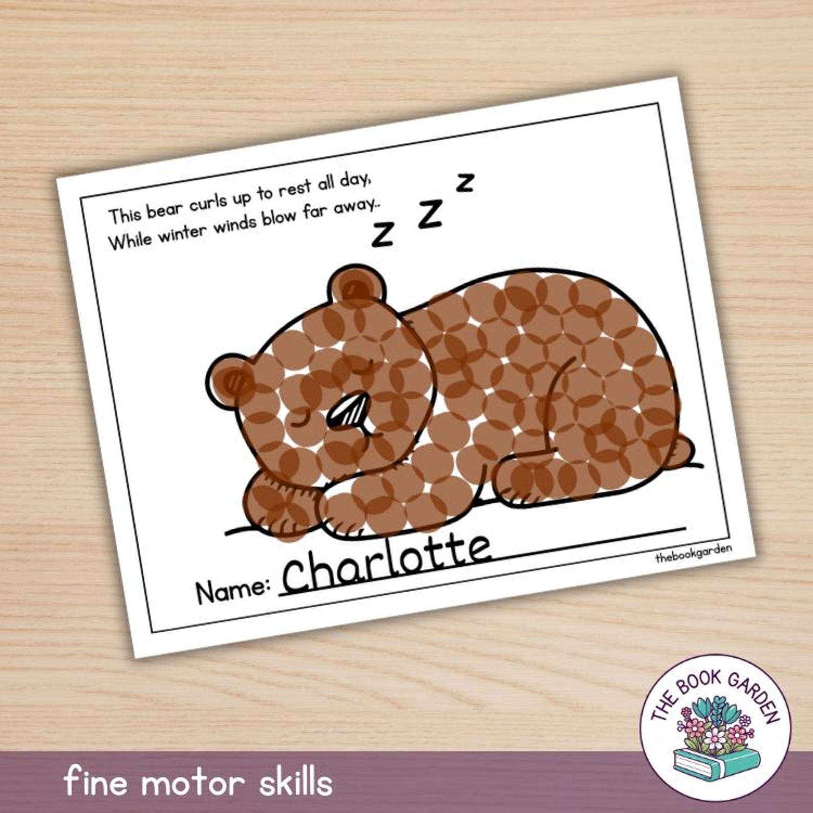 Hibernating Bear Craft Template: Winter Coloring Page (PDF Download) - Etsy