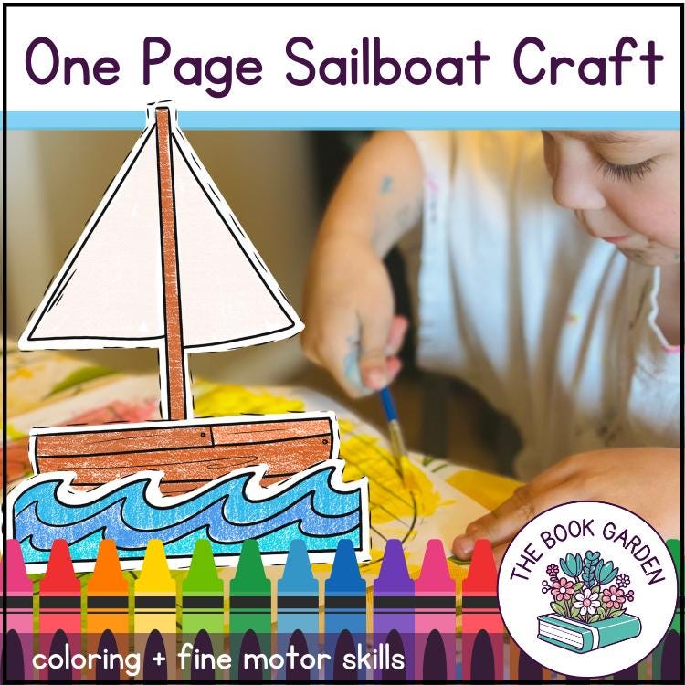 Printable Sailboat Craft: Summer Kids Activity (PDF Download - Etsy